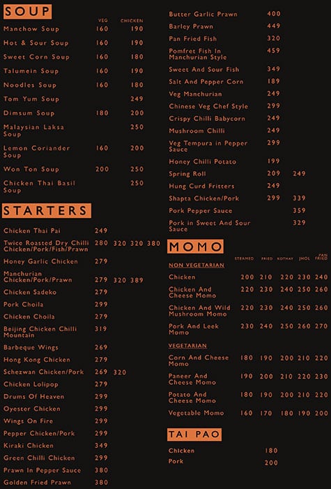 Menu at The Gangtok Kitchen - TGK, Kolkata