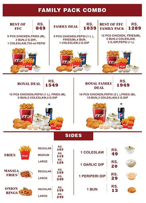 Menu at FFC Fried Chicken, Thrissur