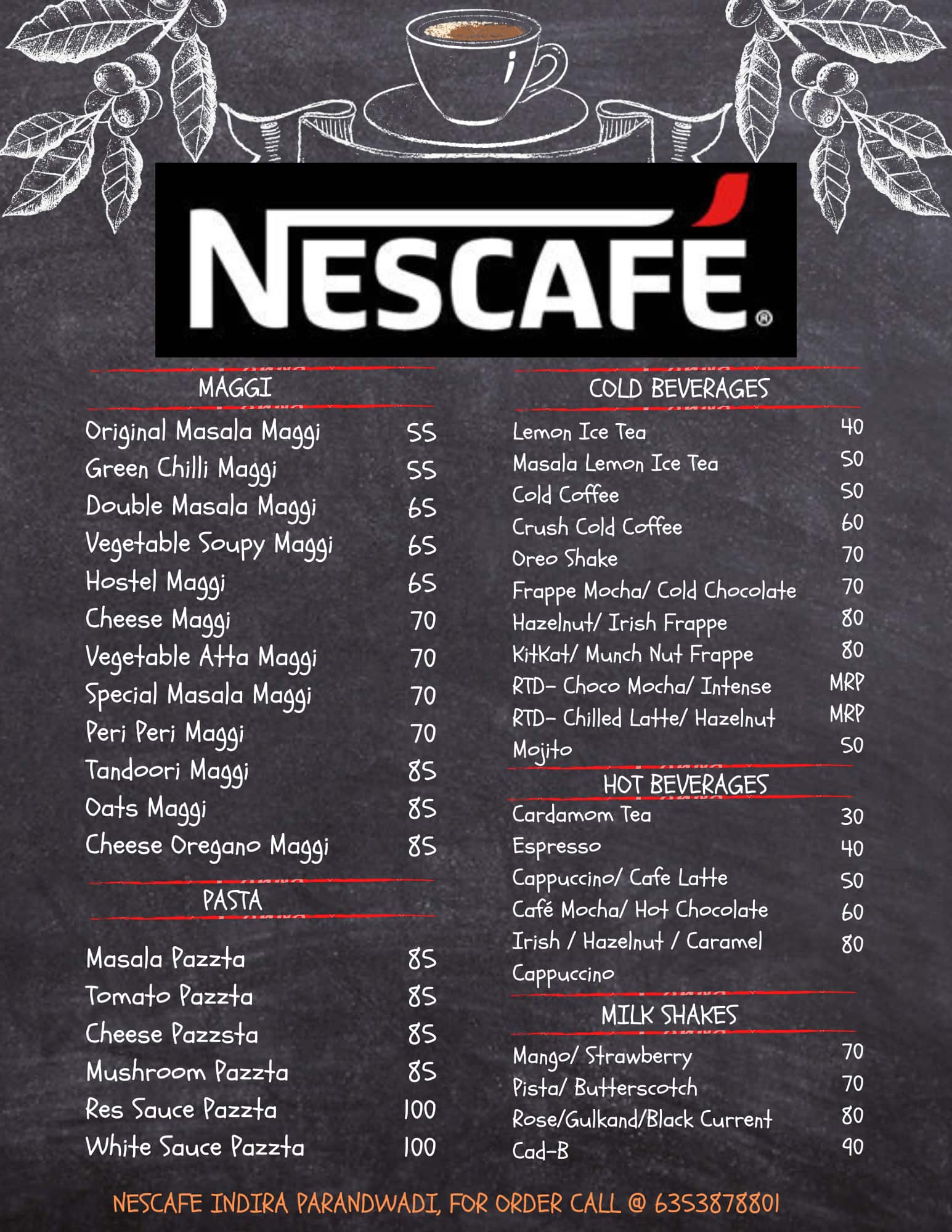 Menu of Maggi Hotspot, Talegaon, Pune