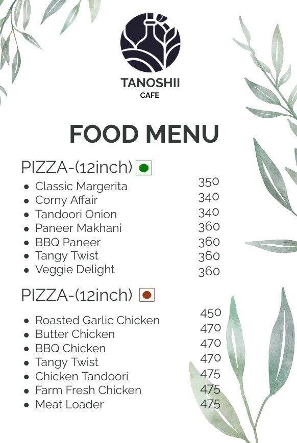 Menu of Tanoshii Cafe, Senapati Bapat Road, Pune