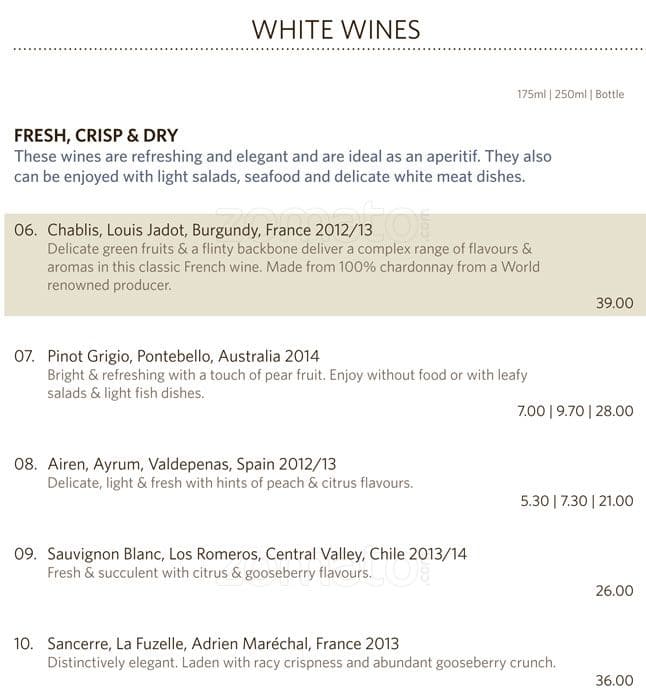 Menu at Fiamma Restaurant, London, 225 Edgware Rd