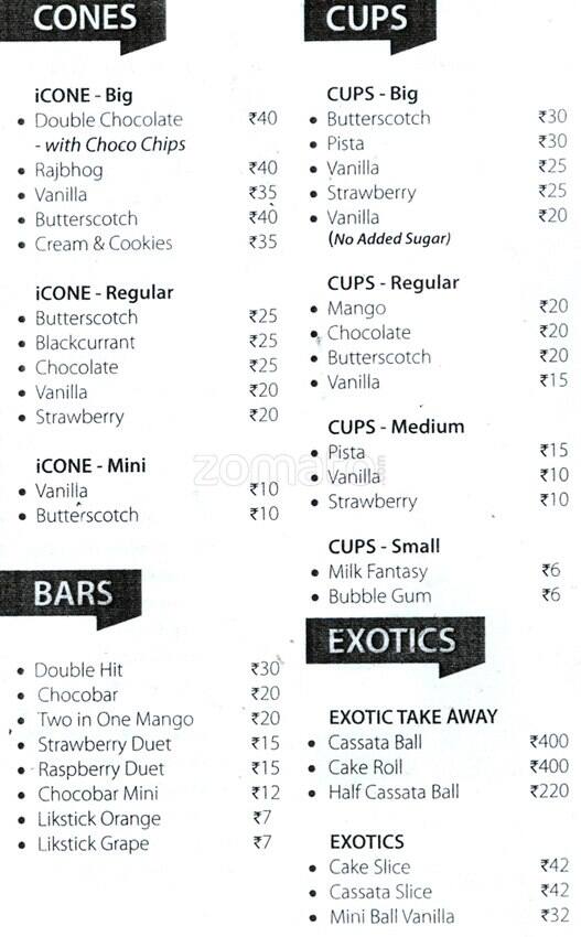 Menu at Delight Ice Cream Parlour, Chennai, 16, State Bank Colony, City ...
