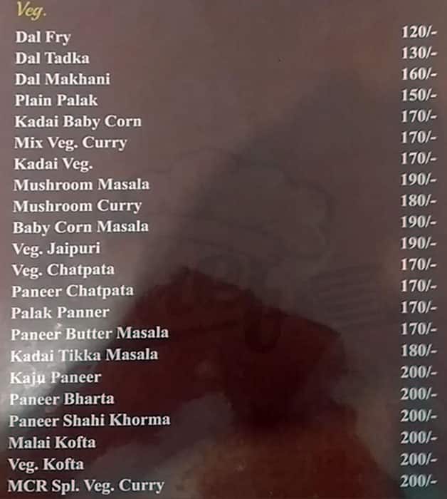 Menu at Master Chef, Hyderabad, 9HX6+G5G