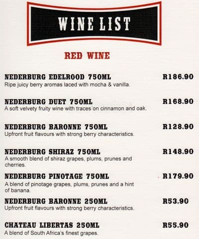 Menu at Hippo Steakhouse - Elephant Lake Hotel, Saint Lucia