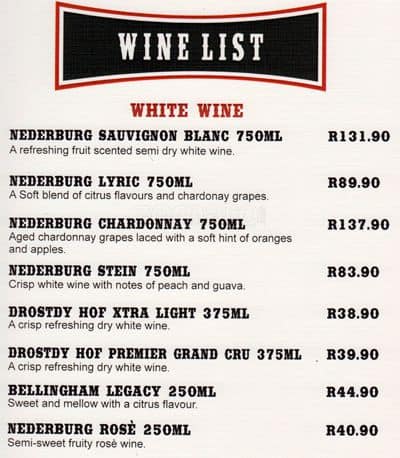 Menu at Hippo Steakhouse - Elephant Lake Hotel, Saint Lucia