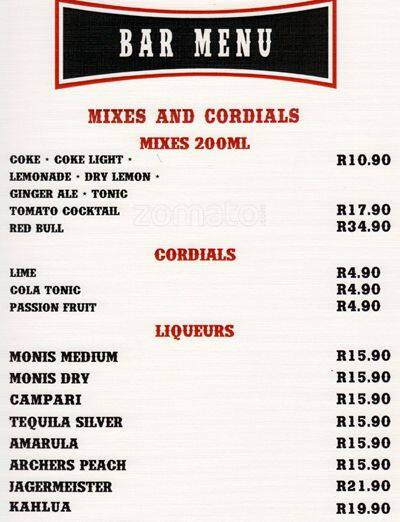 Menu at Hippo Steakhouse - Elephant Lake Hotel, Saint Lucia