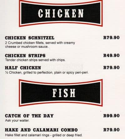 Menu at Hippo Steakhouse - Elephant Lake Hotel, Saint Lucia