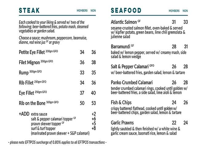 Menu at Alexandra Hills Hotel pub & bar, Alexandra Hills, Alexandra ...