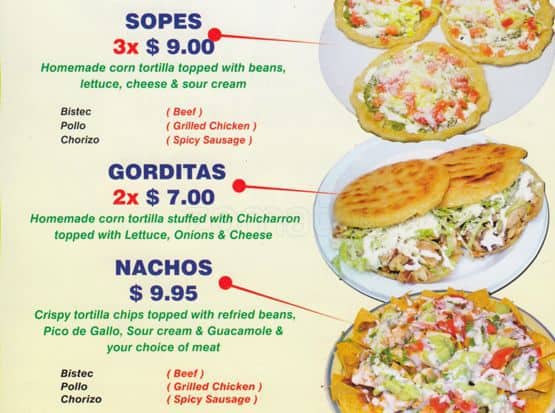 Menu at El Mil Sabores Mexican Food restaurant, West New York, 695 9th Ave