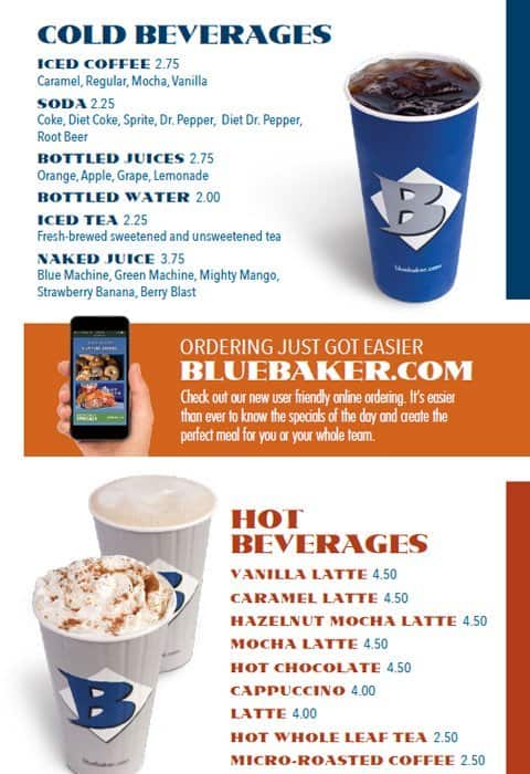 Menu at Blue Baker pizzeria, Austin, Research Blvd