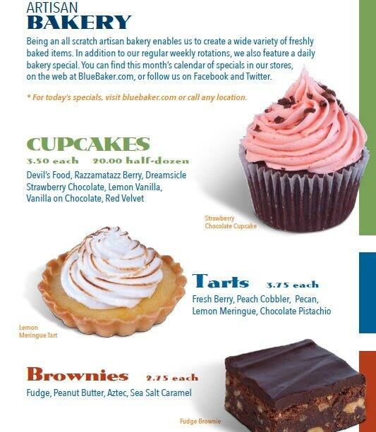 Menu at Blue Baker pizzeria, Austin, Research Blvd