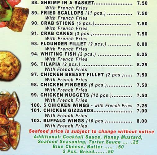 Menu at Happy Inn pub & bar, Darby, 11 Main St