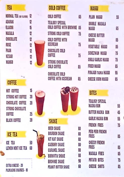 Menu of Tealogy, Vijay Nagar, Indore