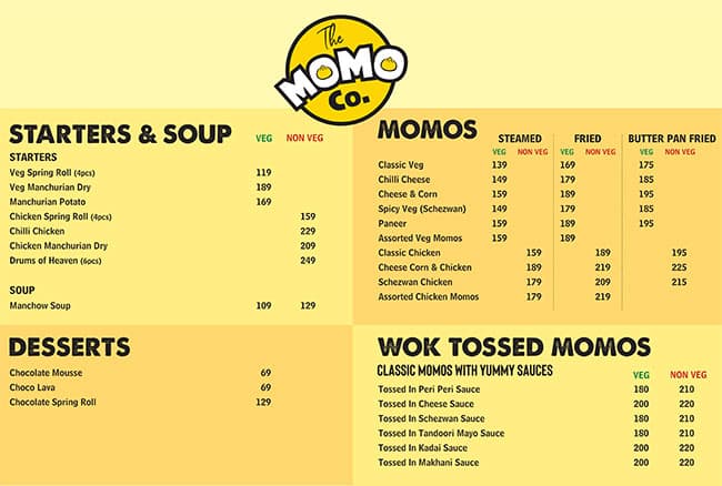 Menu of The Momo Co., Kothrud, Pune