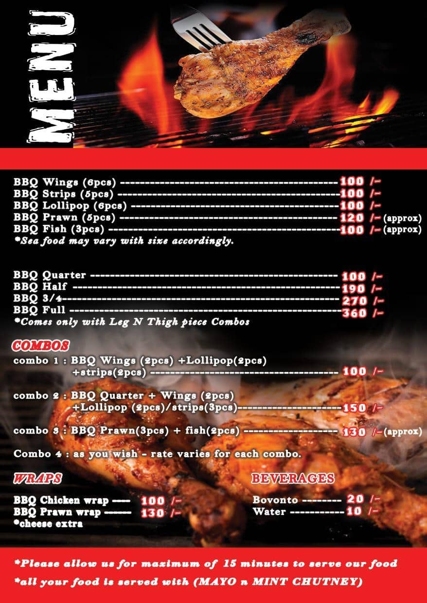 Menu of Scooter Barbeque, Kolathur, Chennai