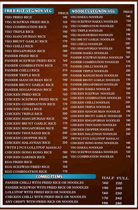 Menu of New Delicious Bites, Sakinaka, Mumbai