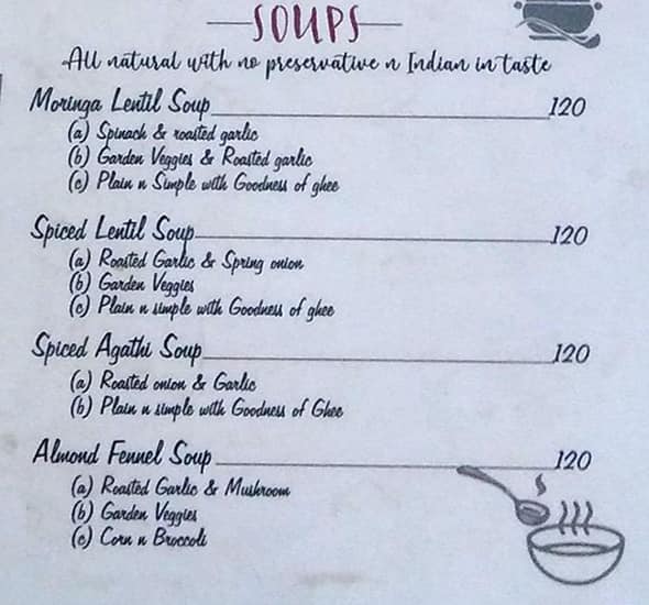 Menu of Cafe Mondo, Basavanagudi, Bangalore