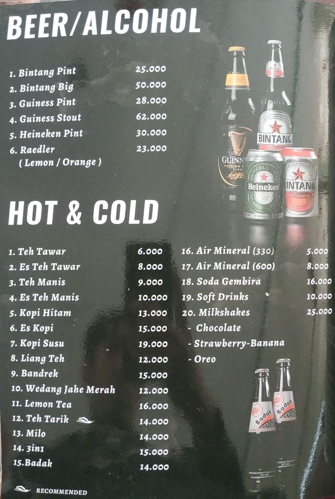 Menu at Red Snapper Seafood & Resto restaurant, Jakarta