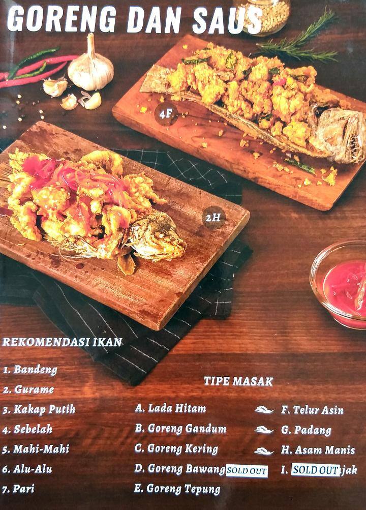 Menu at Red Snapper Seafood & Resto restaurant, Jakarta