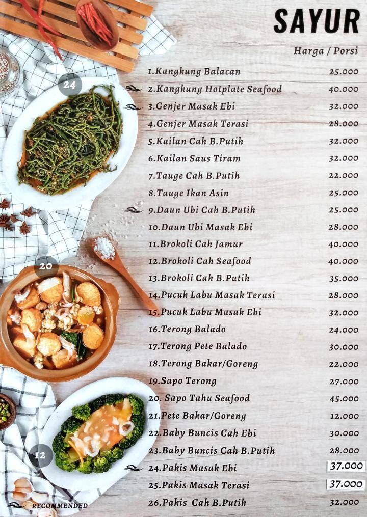 Menu at Red Snapper Seafood & Resto restaurant, Jakarta