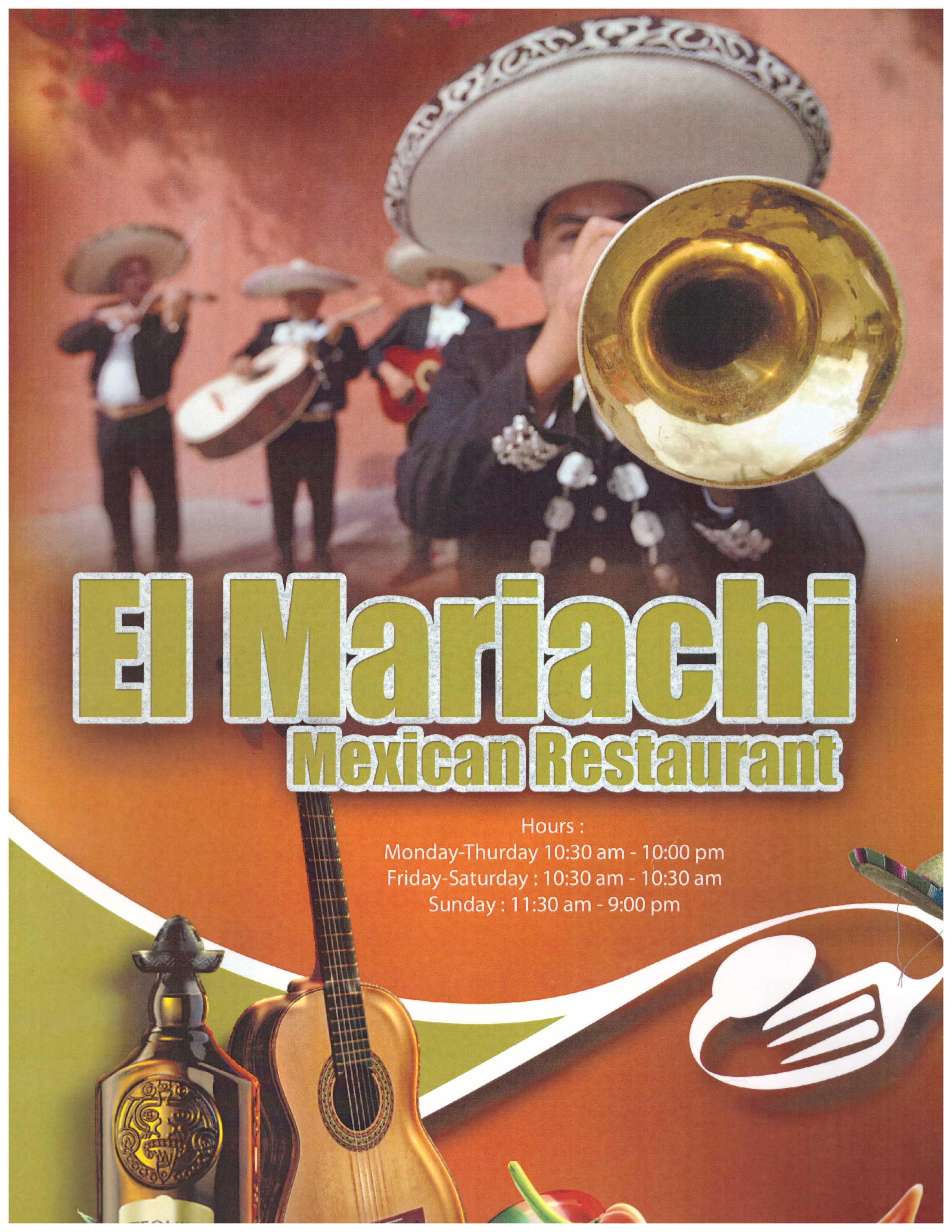 Menu at El Mariachi Mexican Restaurant Beech Grove, Beech Grove, 3535 S ...
