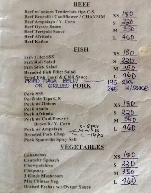 Menu at Times Kitchen restaurant, Cebu City, Rodriguez