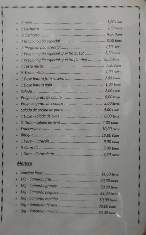 Menu em Ponto de Encontro restaurante, Algueirão-Mem Martins, R. Casal ...