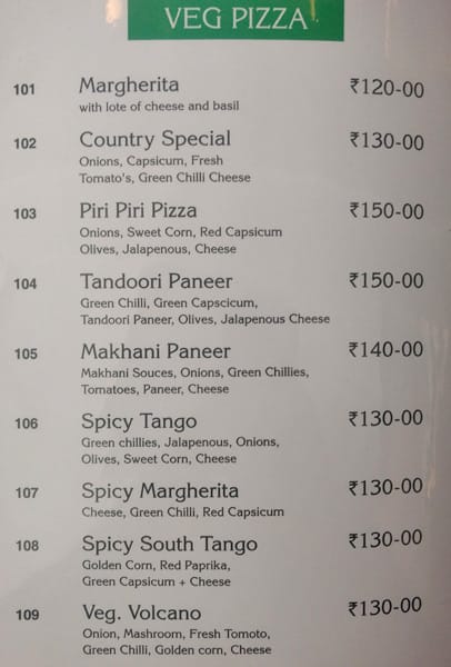 Menu of Ice Berg, Brodipet, Guntur