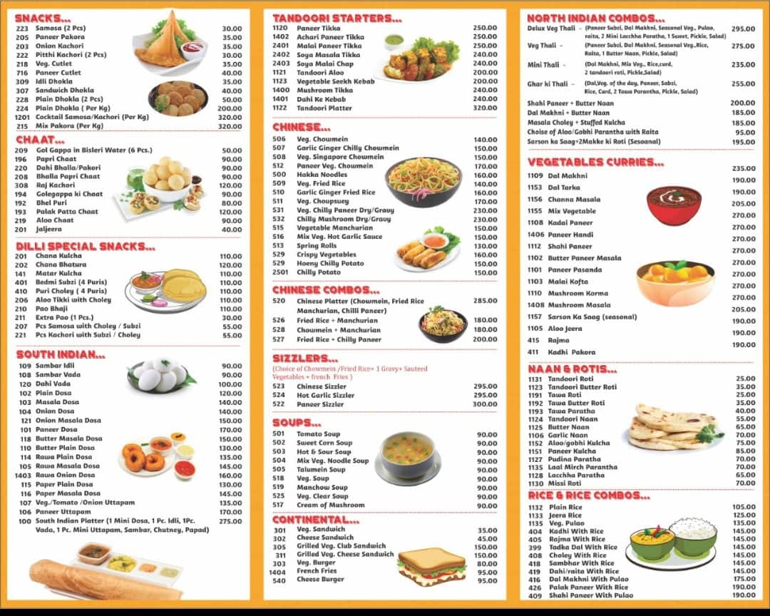 Menu of Nathu's Sweets, Lanka, Varanasi