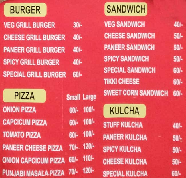 Menu of Raj Grill, Sector 51, Noida