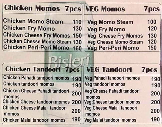 Menu of Suraj Lama Momos, Marol, Mumbai