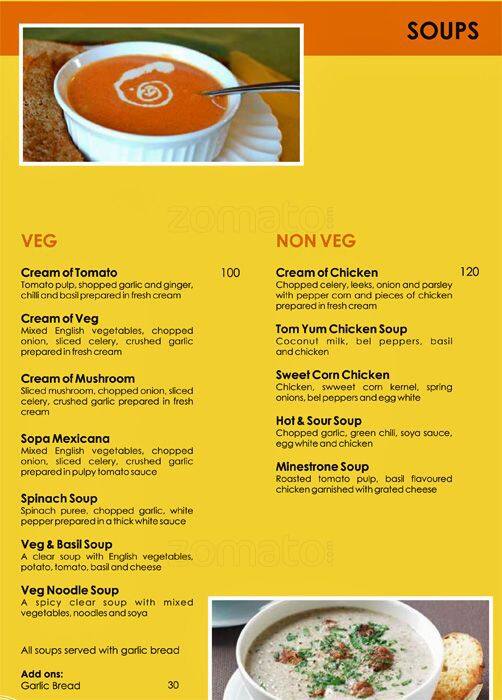 Menu at Urban Solace, Bengaluru