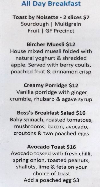 Menu at Aqualink Cafe, Box Hill