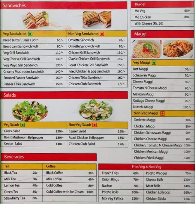 Menu at Momo Station, Mumbai, Thakur Village
