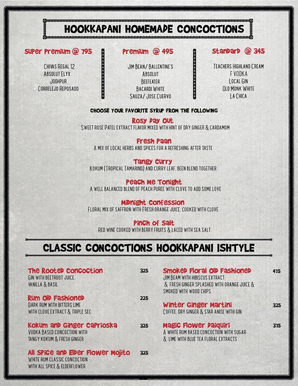 Hookkapani Baithak Menu, Menu for Hookkapani Baithak, Safdarjung, New ...