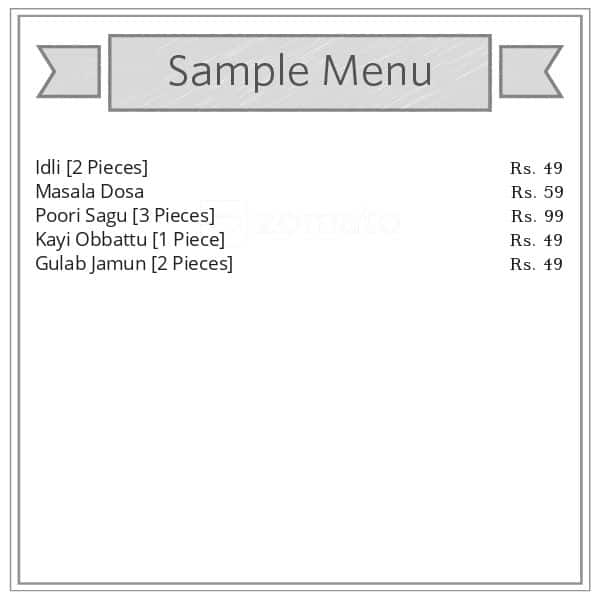 Menu of Namaste, BTM, Bangalore