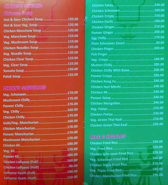 Menu at Hanuman Bar & Restaurant, Mumbai, Vinod Nivas
