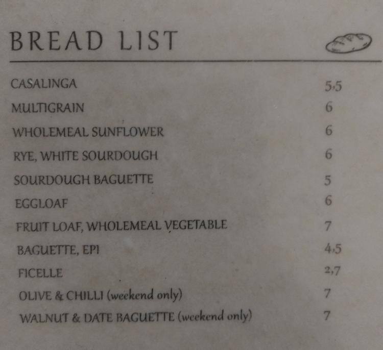Menu at Babka restaurant, Fitzroy