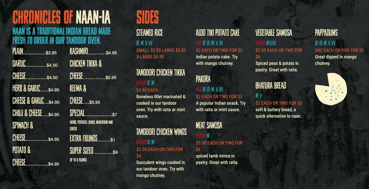 Menu at Miss India fast food, Ashgrove, Shop 7