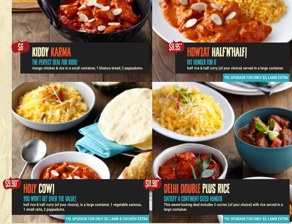 Menu at Miss India fast food, Ashgrove, Shop 7