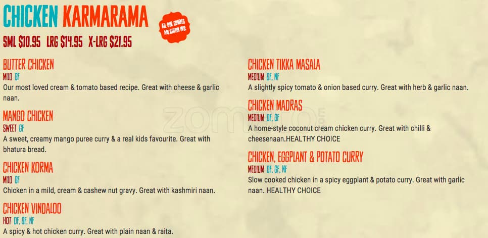 Menu at Miss India Daisy Hill restaurant, Daisy Hill