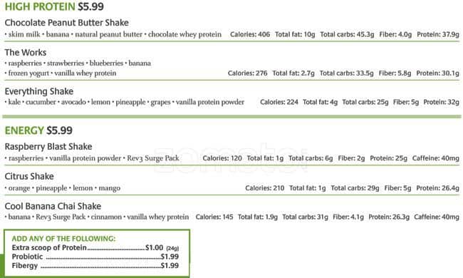 Menu at Earth Cafe, Toronto