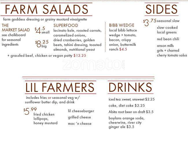 Menu at Farm Burger Marin restaurant, San Anselmo, 882 Sir Francis ...