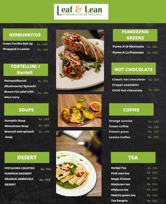 Menu at Leaf & Lean, Surat