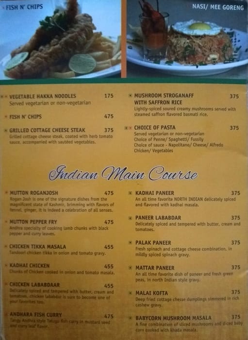 Menu at Cafe Pacific, Delhi, Plot No