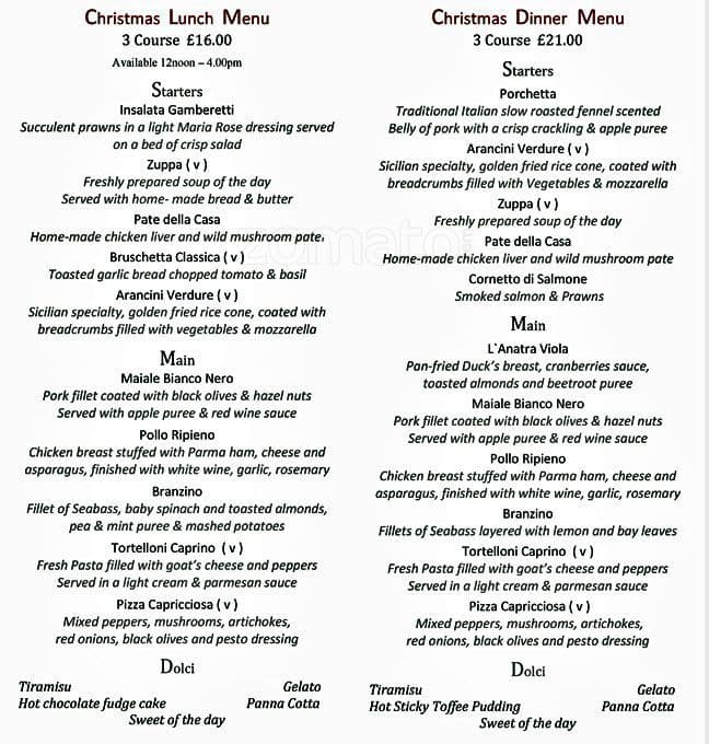 Menu at Lido Restaurant, Edinburgh