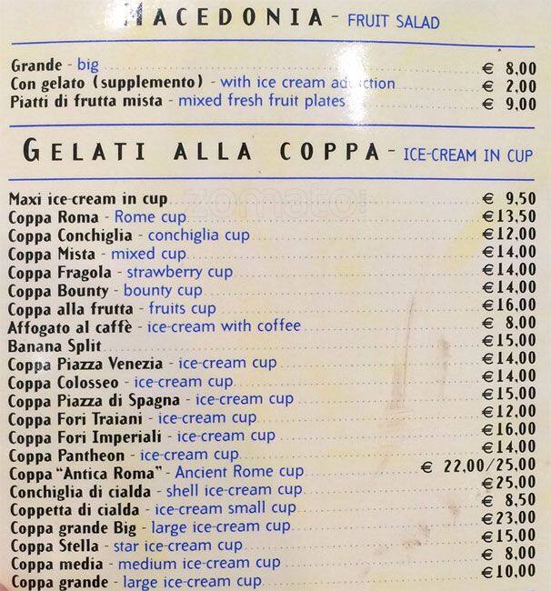 Menu da Caffetteria Antica Roma, Roma, 27