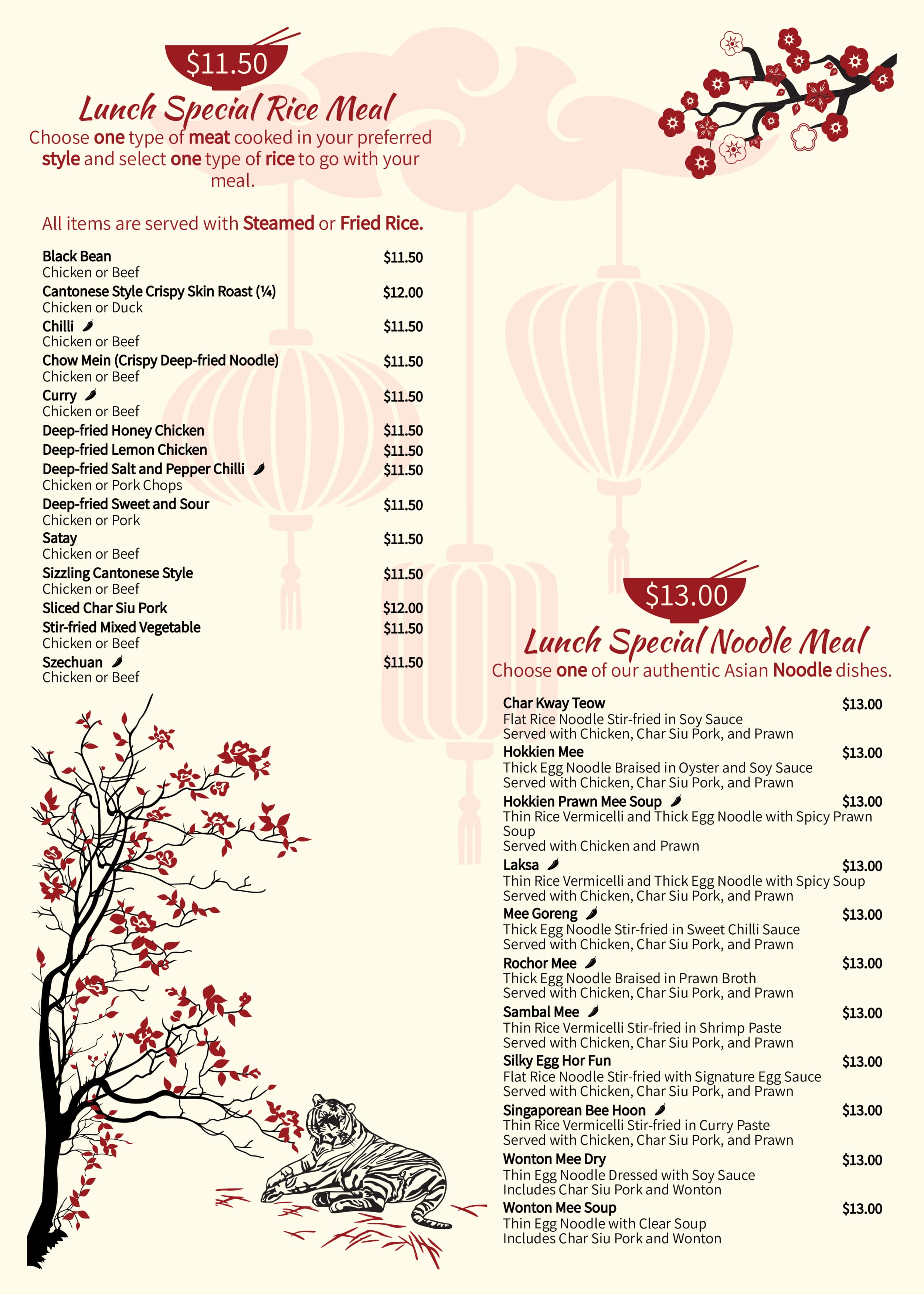 Menu at Village Chinese Restaurant, High Wycombe, Shop 12/120 Wittenoom Rd