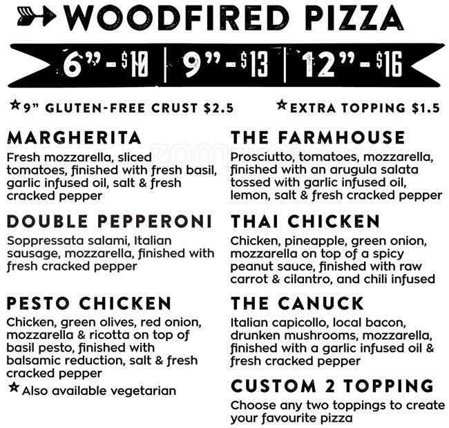 Menu at Woodfire Deli cafe, Souris