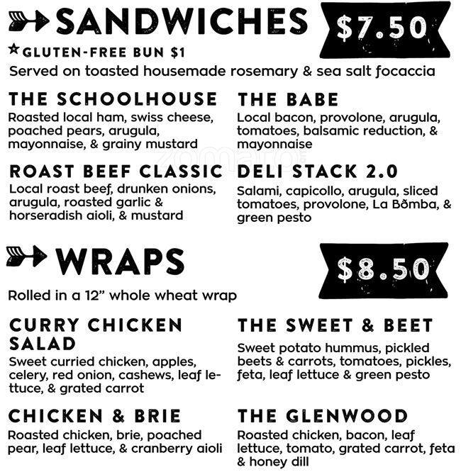 Menu at Woodfire Deli cafe, Souris